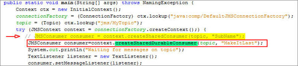 Java EE 7: Implementing JMS 2.0 Shared Subscription in Java SE Environment