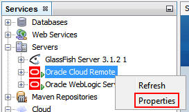 Configuring NetBeans for Oracle Cloud