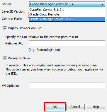 Configuring NetBeans for Oracle Cloud
