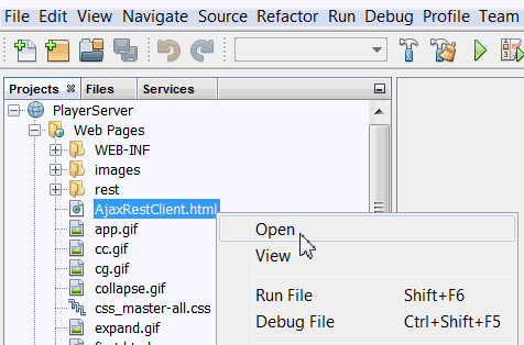 Developing an Ajax Client for RESTful Web Services in NetBeans 7 : Part 3