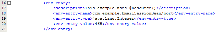 Using Java EE Environmental Entries