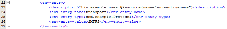 Using Java EE Environmental Entries