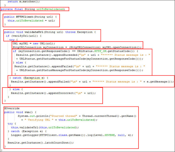Java SE 8: Using Threads in HTTP Link Checker