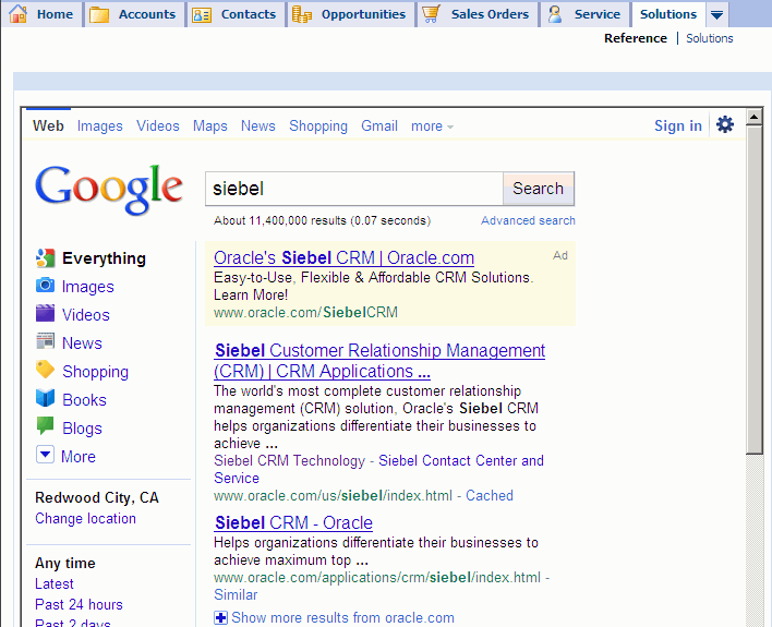 Embedding External Web Content in a Siebel View