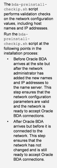 Oracle BDA Pre-Installation Steps