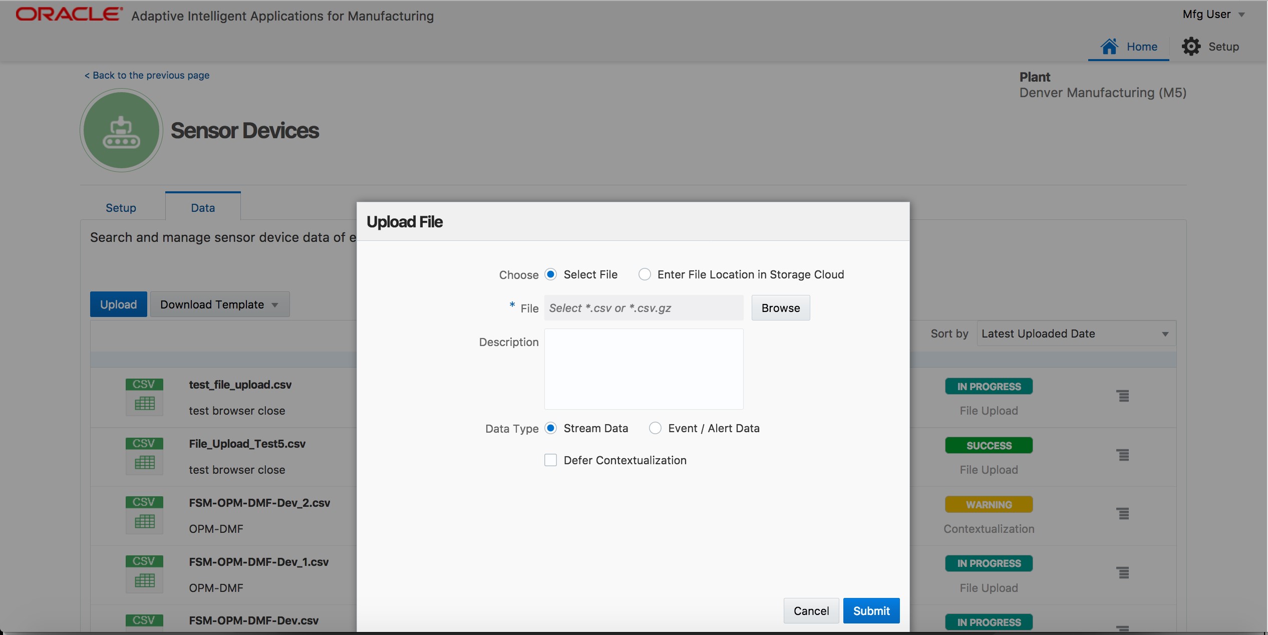 Oracle Adaptive Intelligent Apps for Manufacturing Release 18.2