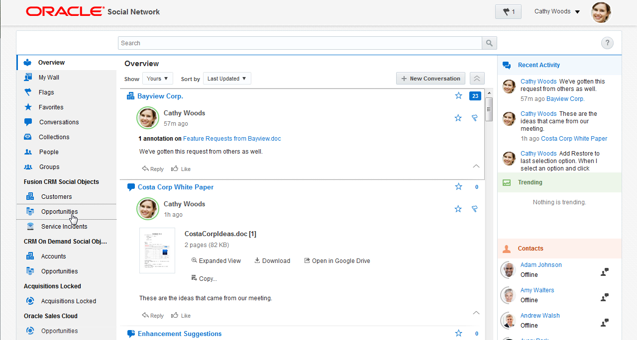 Oracle Social Network Release 12 What's New