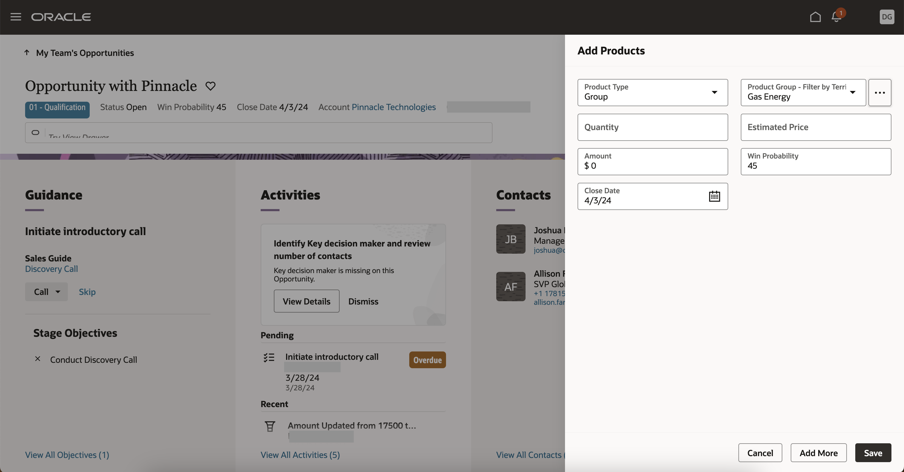Oracle Fusion Cloud Sales Force Automation 24B What's New