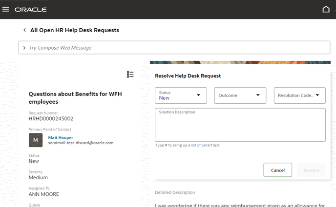 Oracle Fusion Cloud Human Resources Help Desk 22D What's New