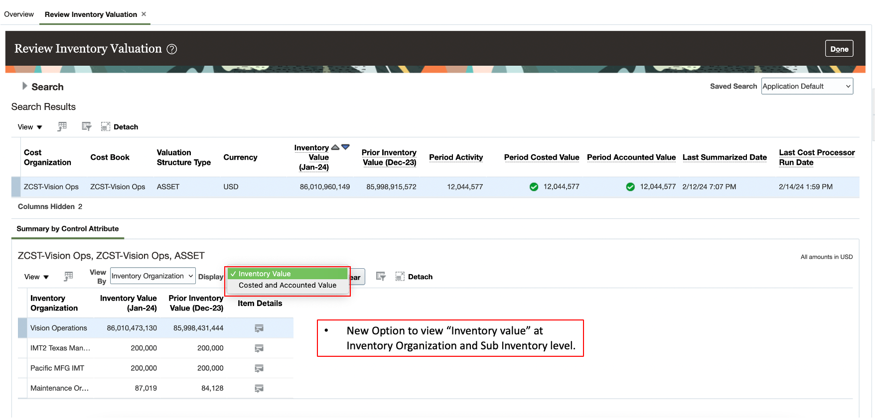 Oracle Fusion Cloud Inventory Management 24A What's New