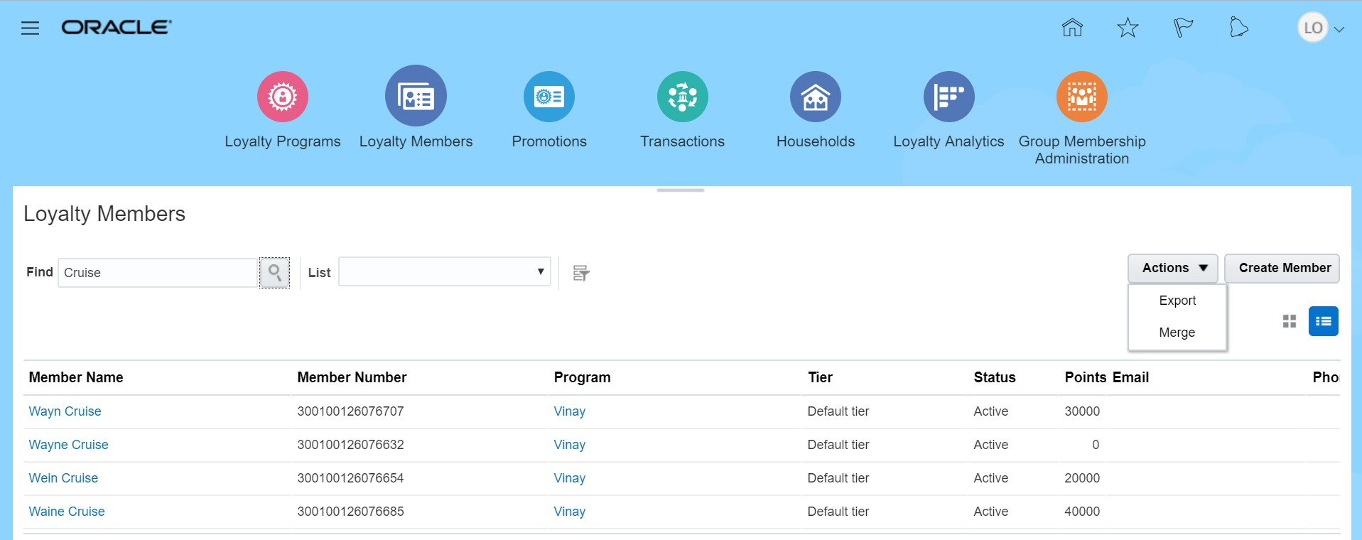 Oracle Loyalty Cloud R13 (updates 18A - 18C)