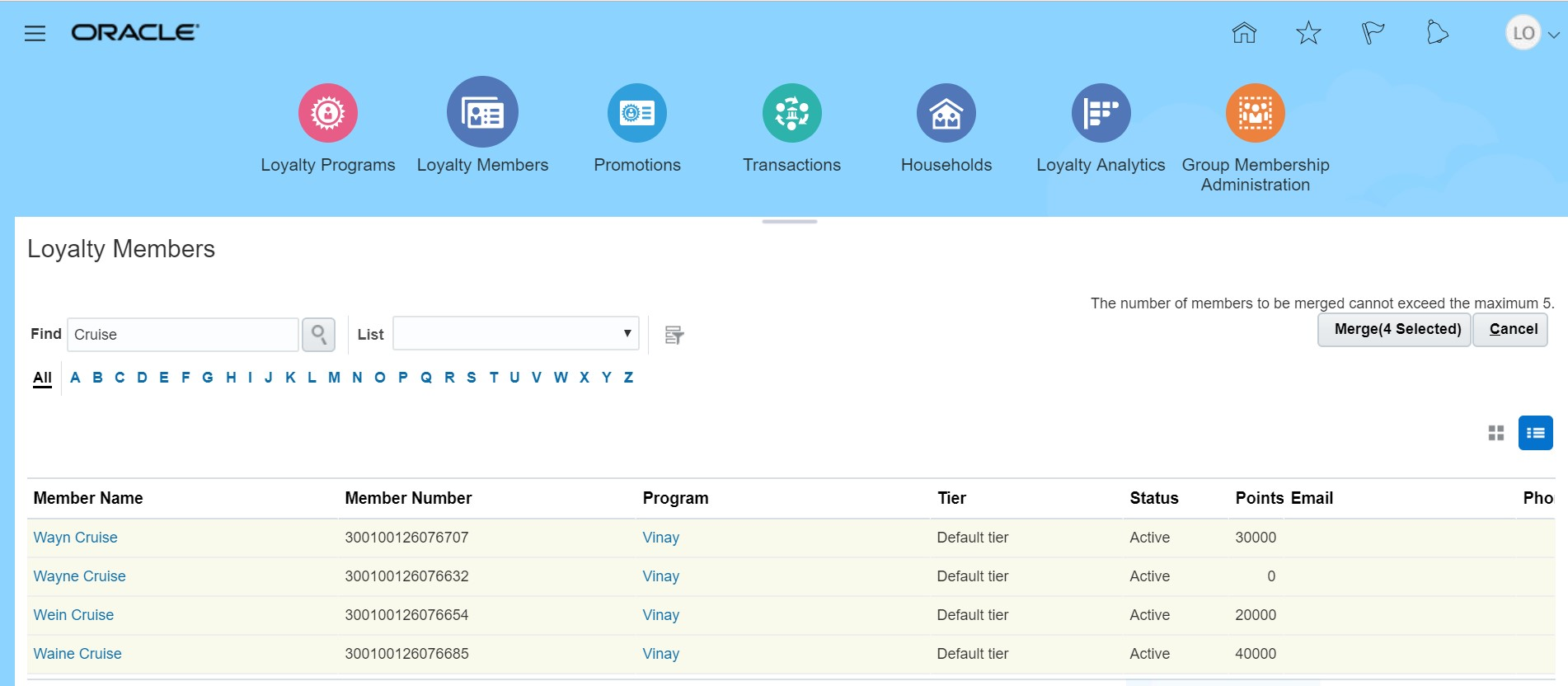 Oracle Loyalty Cloud R13 (updates 18A - 18C)