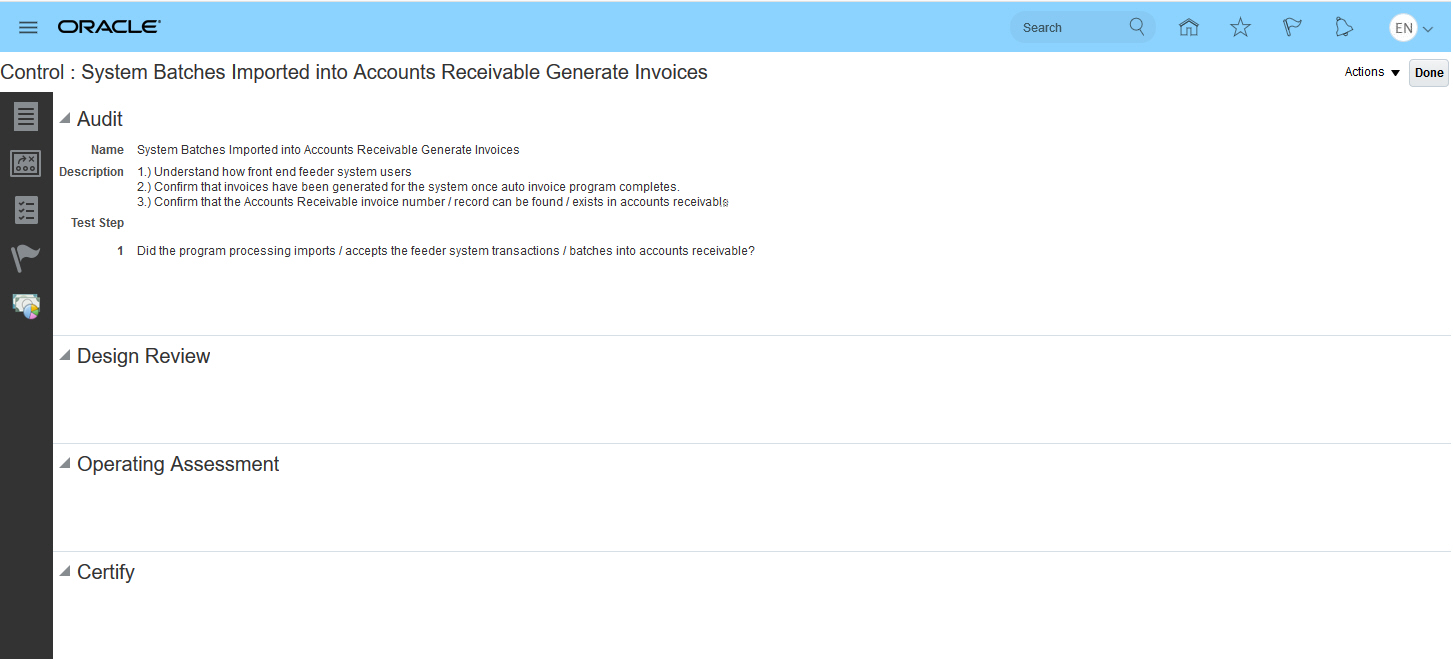 Oracle Risk Management Cloud R13 (updates 18A - 18C)