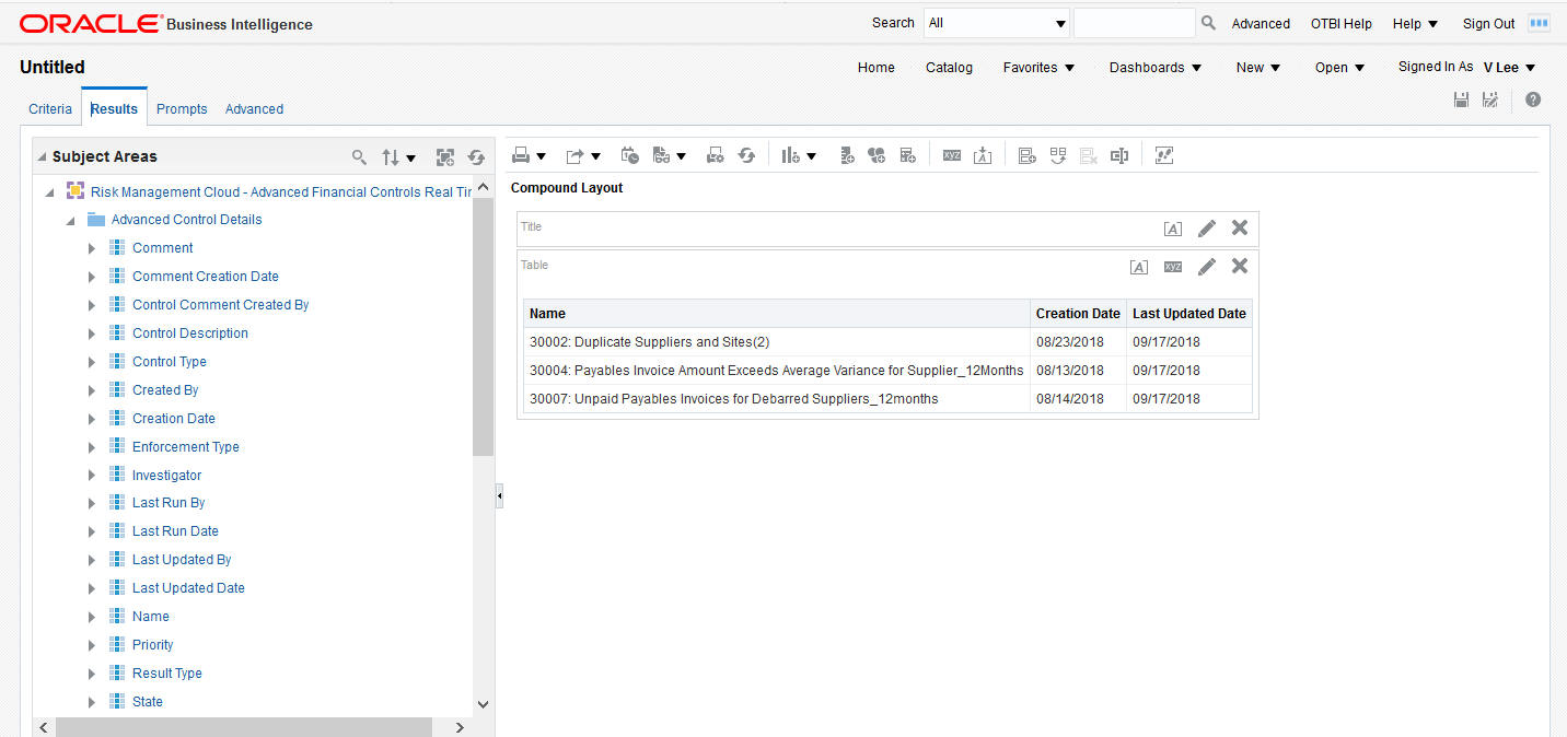 Oracle Risk Management Cloud R13 (updates 18A - 18C)