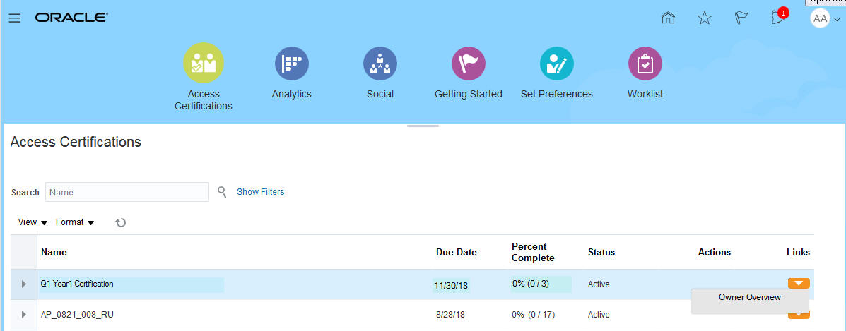 Oracle Risk Management Cloud R13 (updates 18A - 18C)
