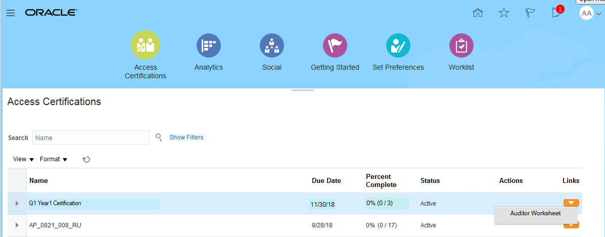 Oracle Risk Management Cloud R13 (updates 18A - 18C)