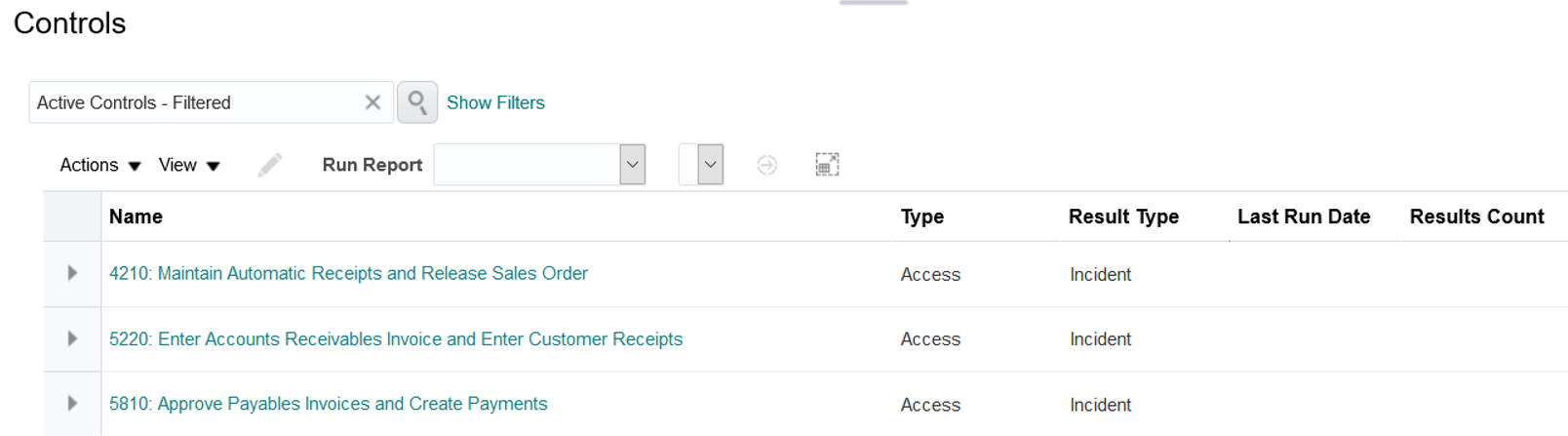 Oracle Risk Management Cloud R13 (updates 18A - 18C)