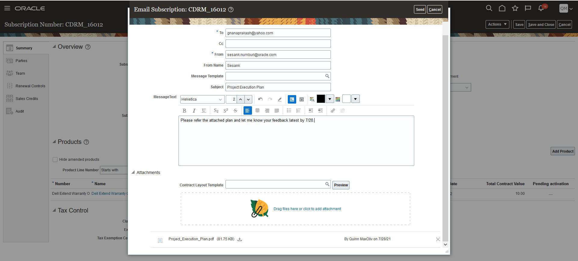 Oracle Subscription Management Cloud 21D What's New