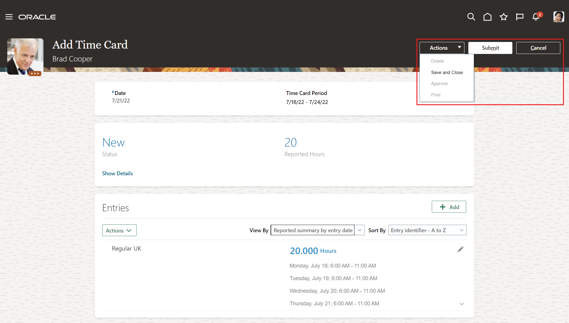 Oracle Fusion Cloud Time and Labor 22D What's New