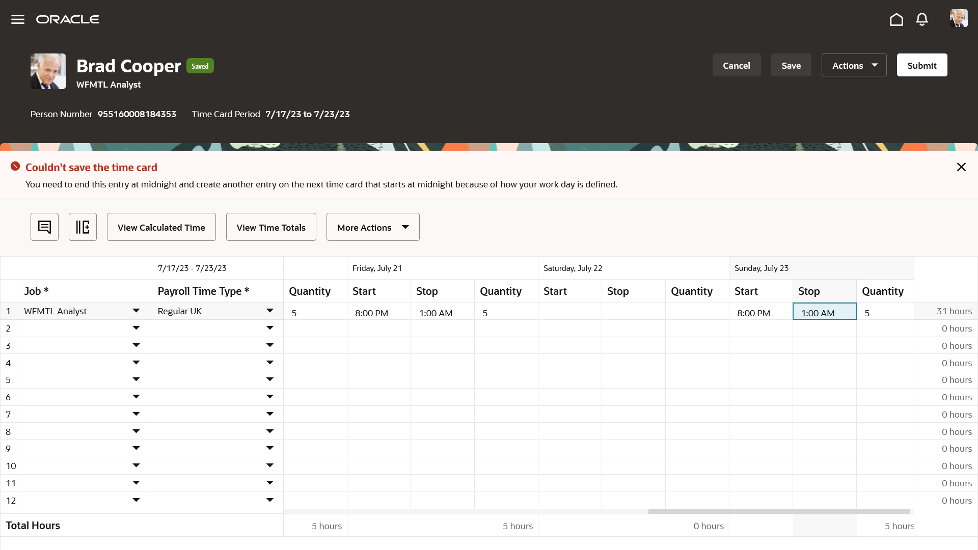 Oracle Fusion Cloud Time and Labor 23D What's New