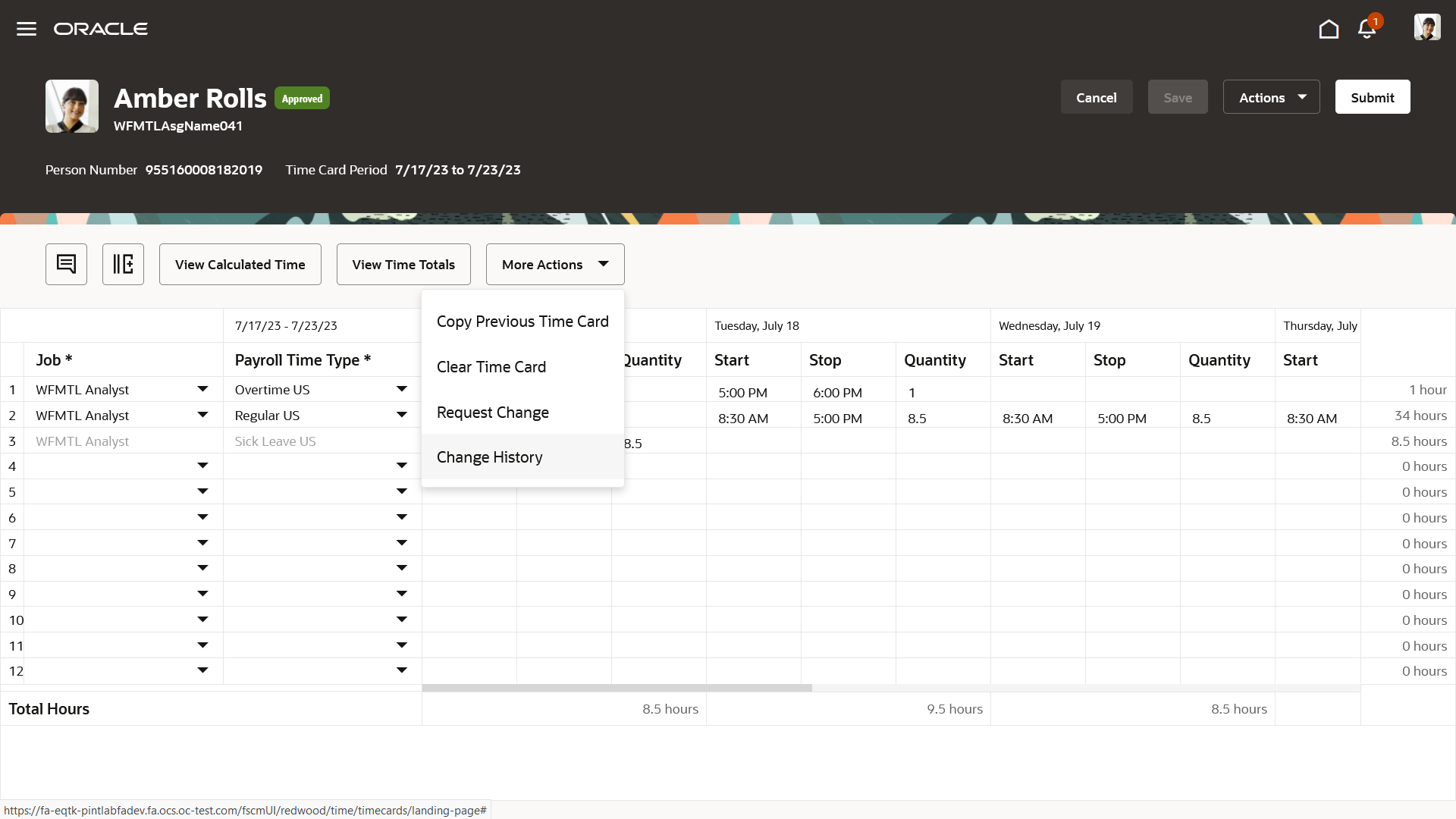 Oracle Fusion Cloud Time and Labor 23D What's New