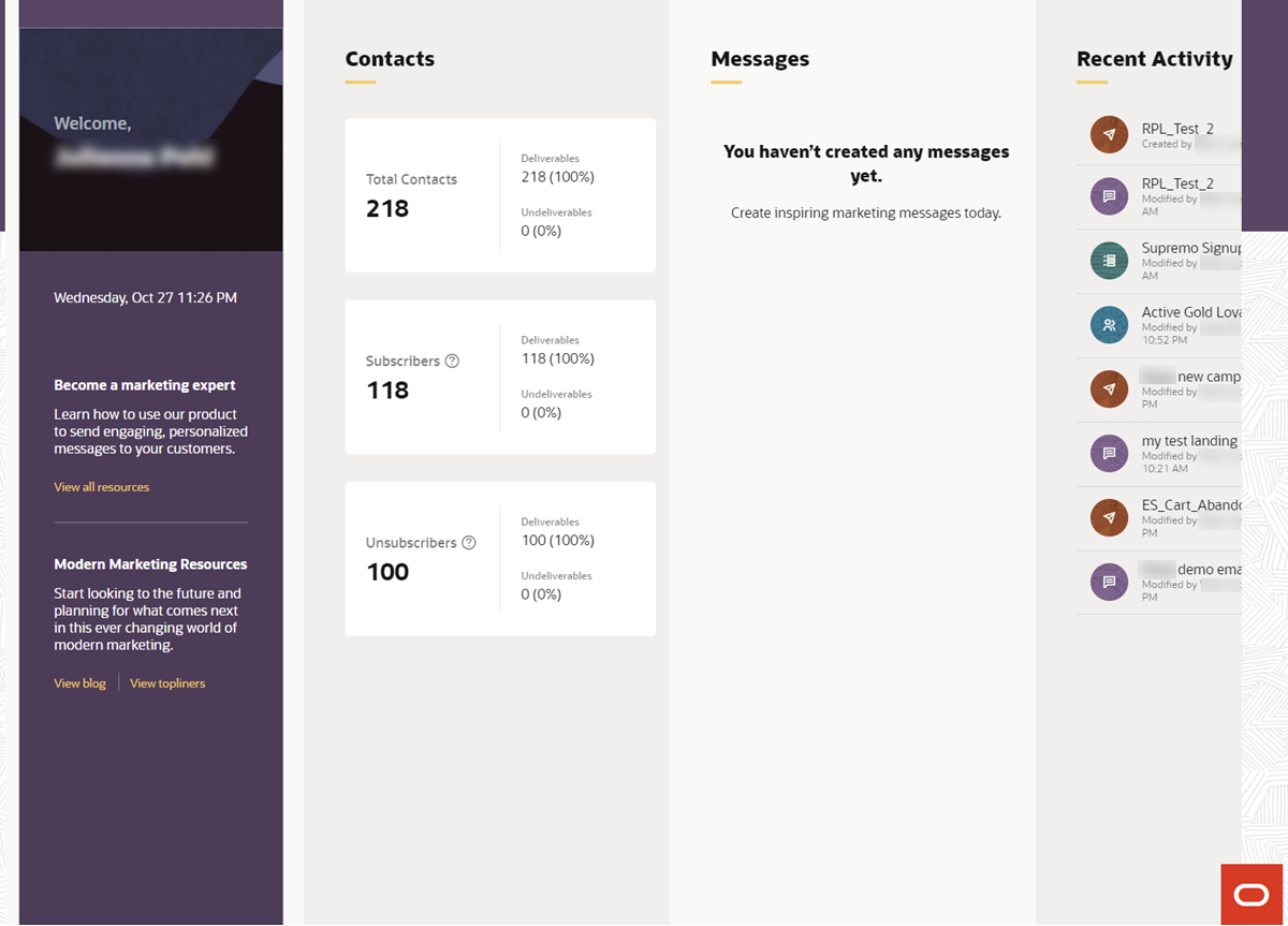 Oracle Responsys Express Cloud 21D What's New