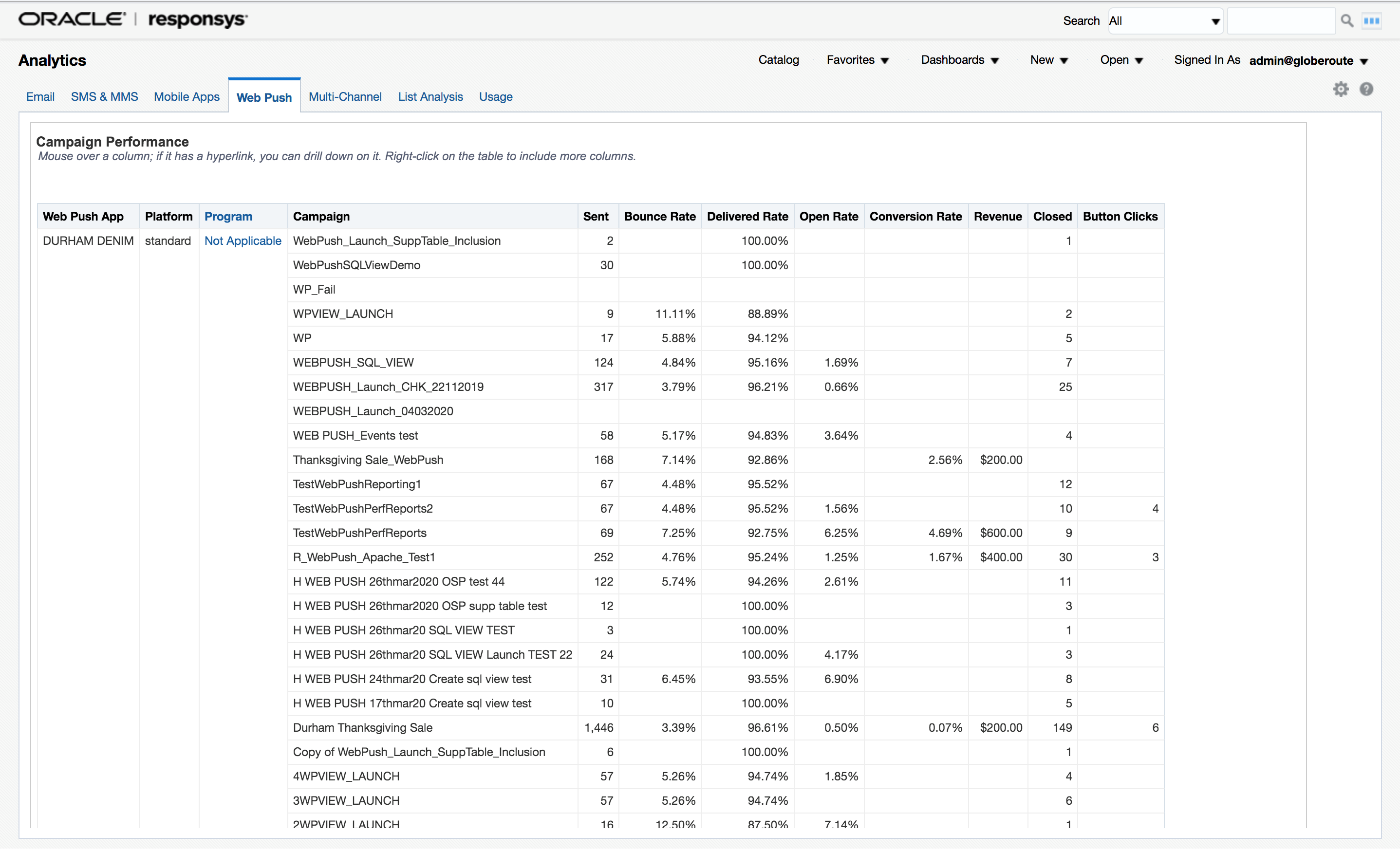 Oracle B2C Campaign Management (Responsys) 20B What's New